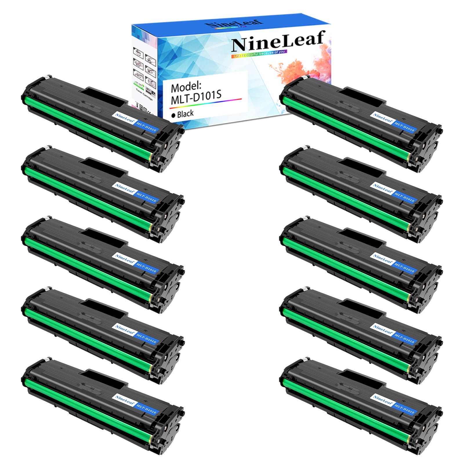 NineLeaf High Yield Compatible Toner Cartridge Replacement for Samsung 101S MLT-D101S used with ...