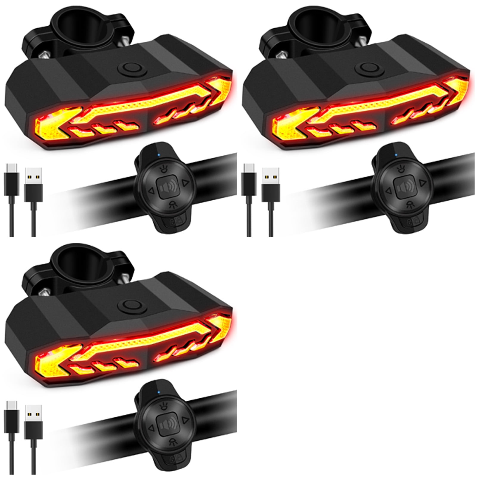 NineLeaf Smart Turn Signal,Bike Tail Light Rechargeable,Wireless Turn ...