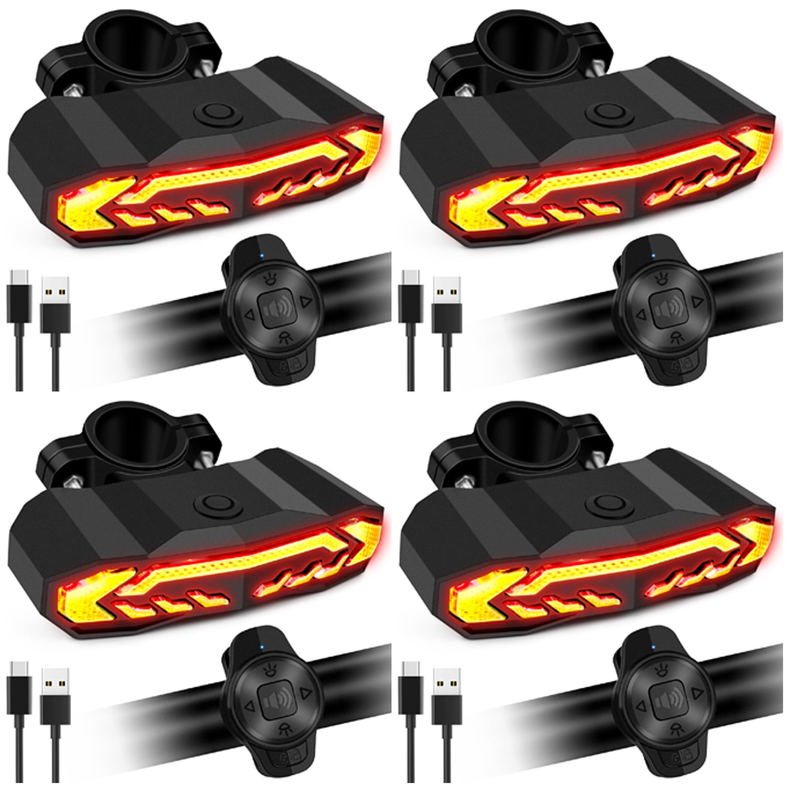 NineLeaf Smart Turn Signal,Bike Tail Light Rechargeable,Wireless Turn ...