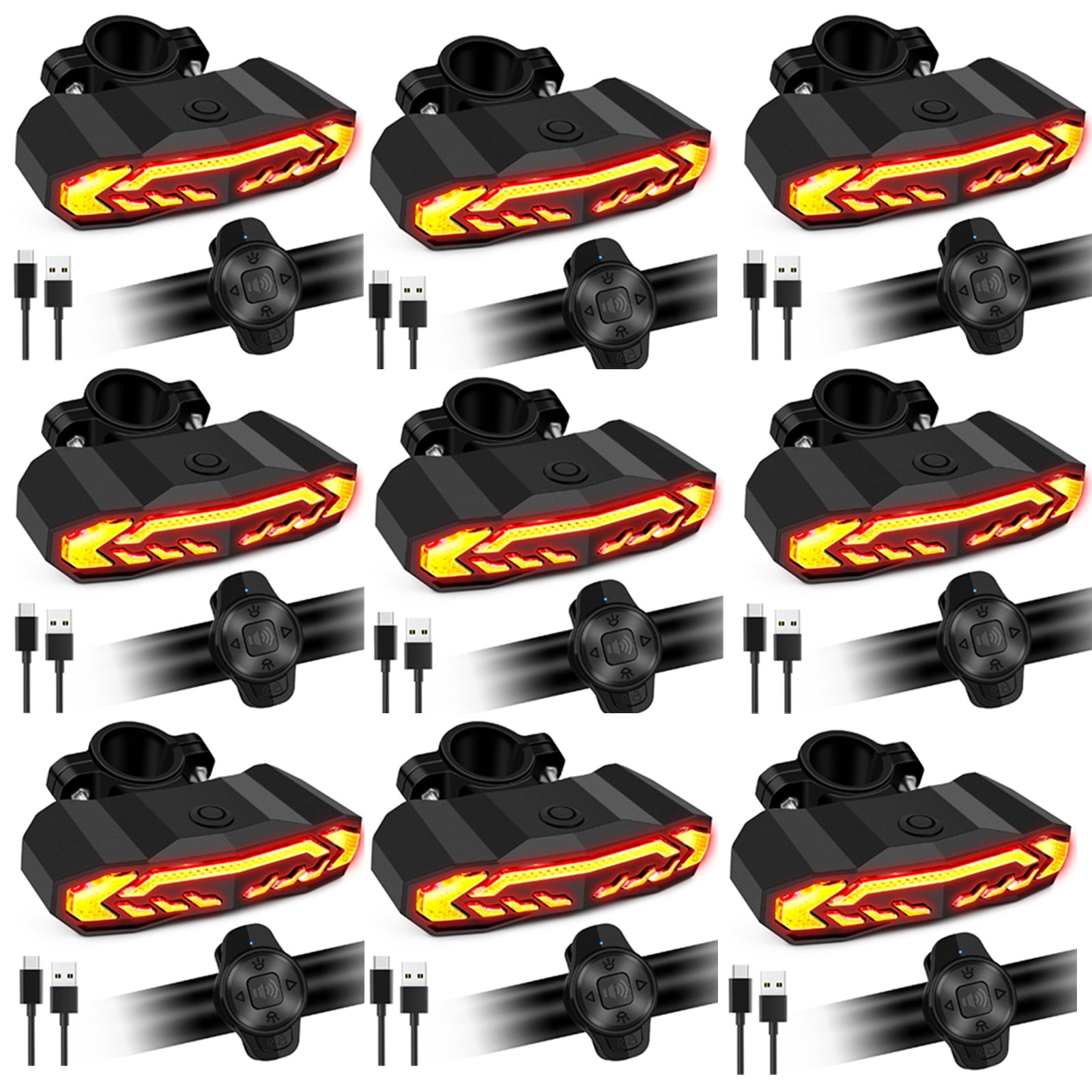 NineLeaf Smart Turn Signal,Bike Tail Light Rechargeable,Wireless Turn ...