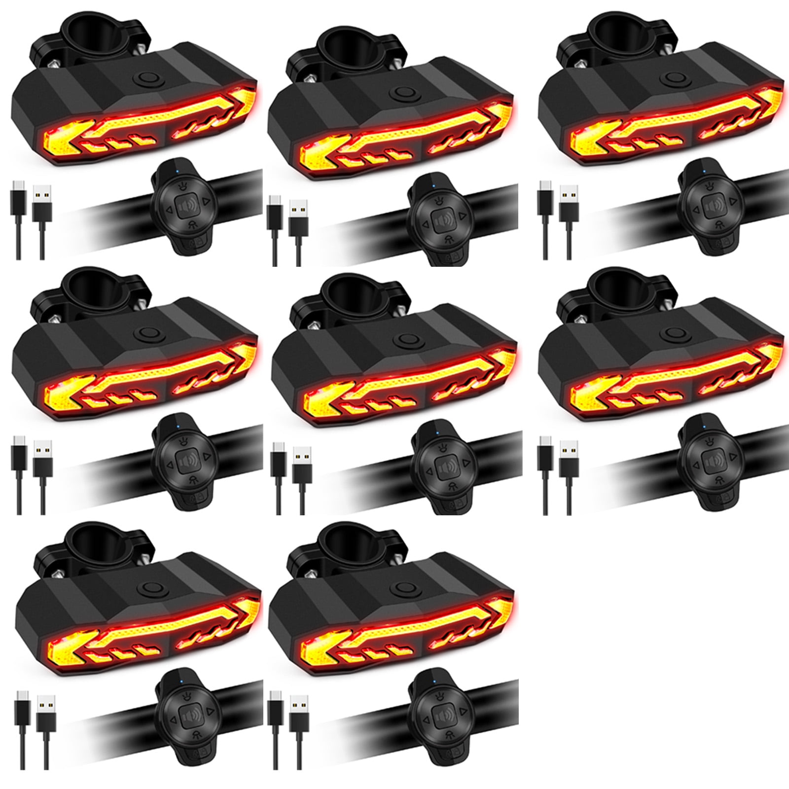 NineLeaf Smart Turn Signal,Bike Tail Light Rechargeable,Wireless Turn ...