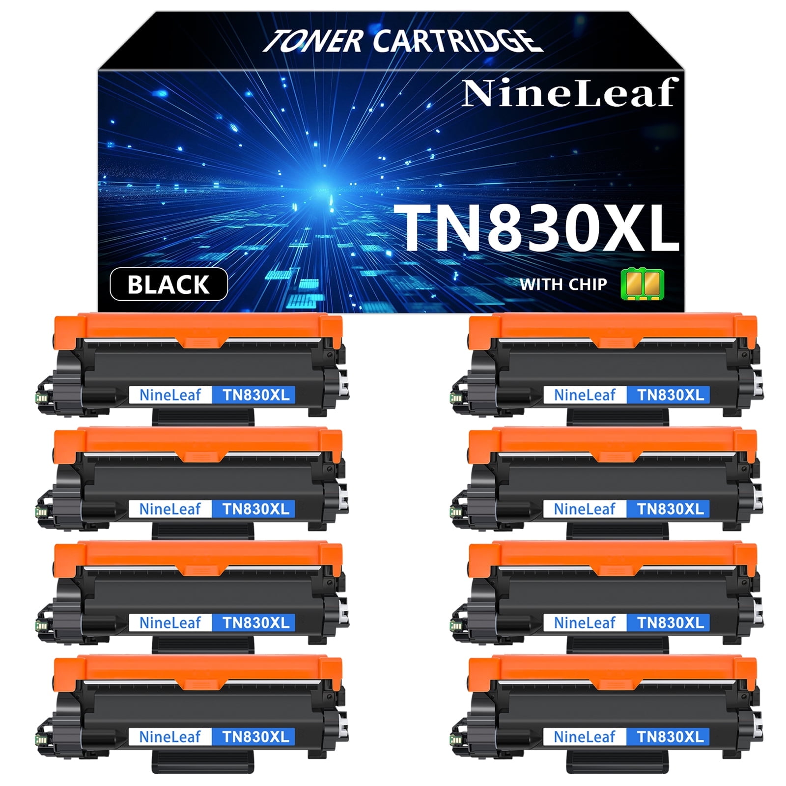 NineLeaf TN830XL Compatible Toner Cartridge Replacement for Brother ...