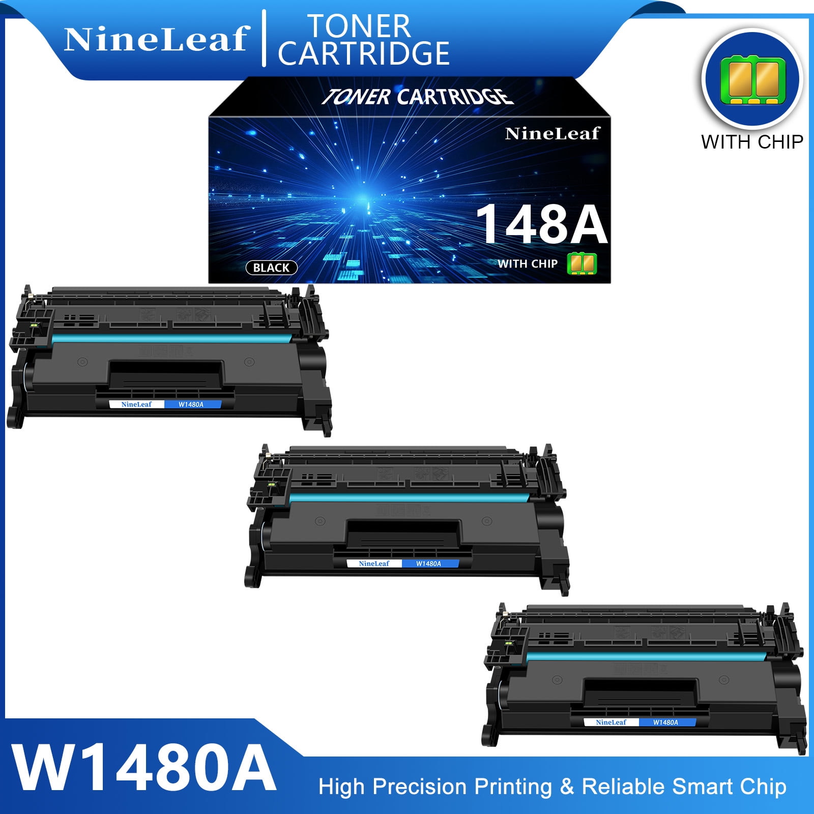 NineLeaf W1480A with Chip Compatible Toner Cartridge Replacement for HP ...
