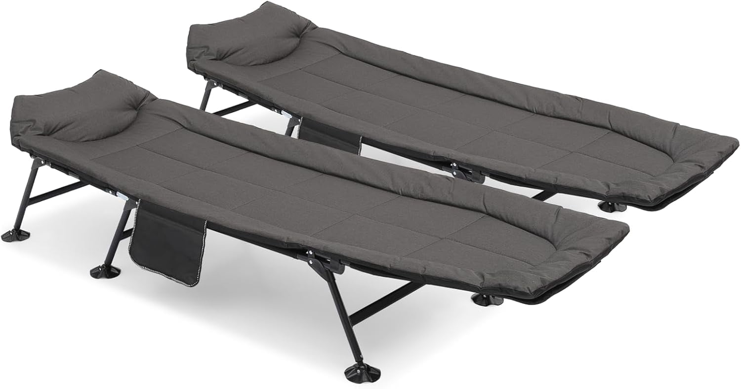 NineSix 80" Folding Camping Cot for Adults up to 250lbs, Portable ...