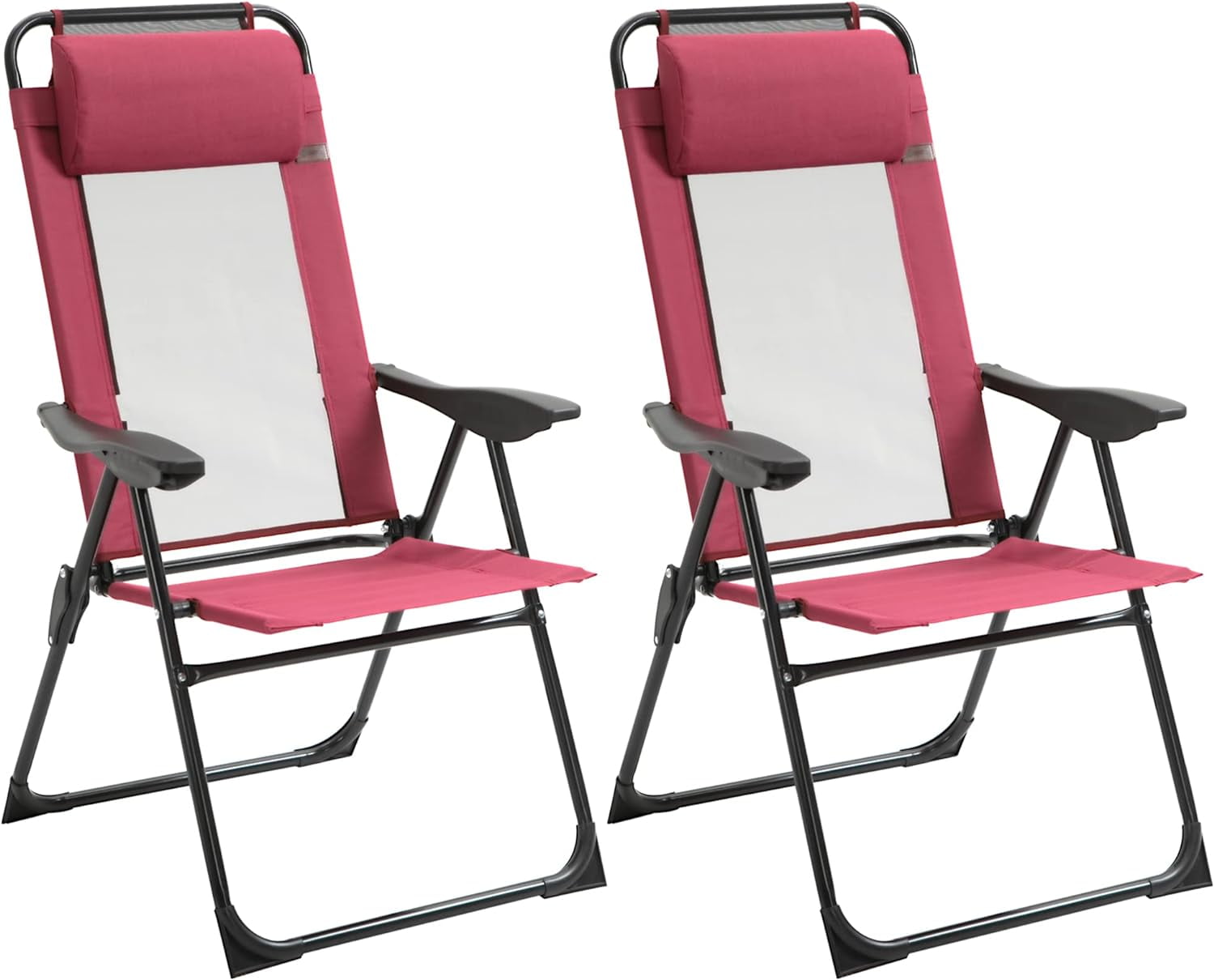 NineSix Folding Patio Chairs Set of 2, Outdoor Deck Chair with ...