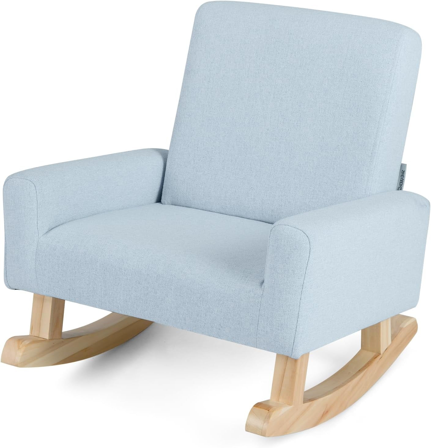 NineSix Rocking Chair, Kids Rocker Chair with Solid Wood Legs Linen ...