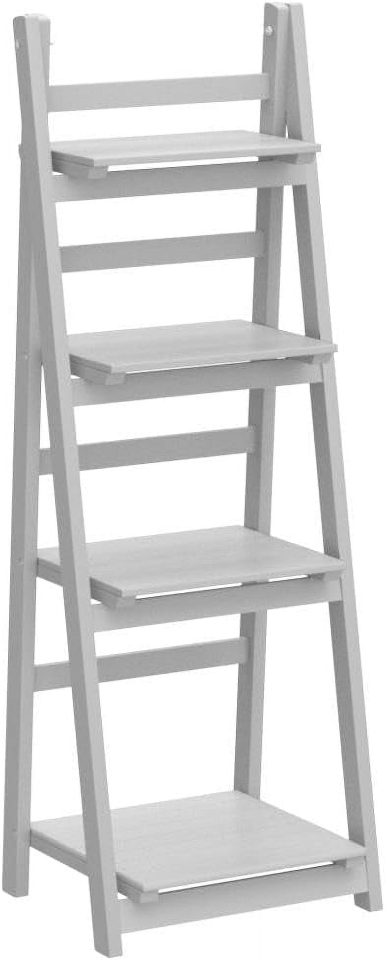 NineSix heavy duty Distressed Ladder Shelf - Rustic Leaning Bookshelf ...