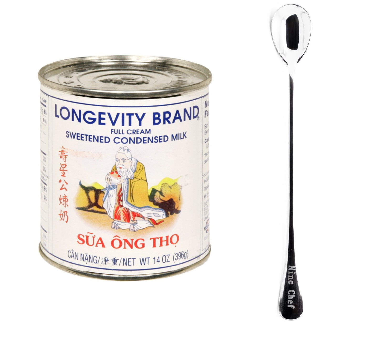 Ninechef Bundle - Longevity Sweetened Condensed Milk 14oz (Pack 24, One ...