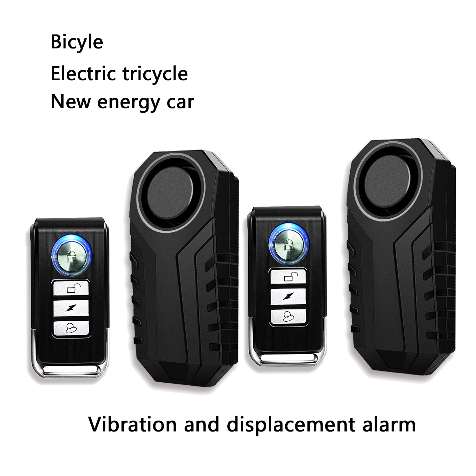 Nineleaf 2PK Bike Alarm Wireless Vibration Motion Sensor,113db Loud Bicycle Alarms With Remote ...
