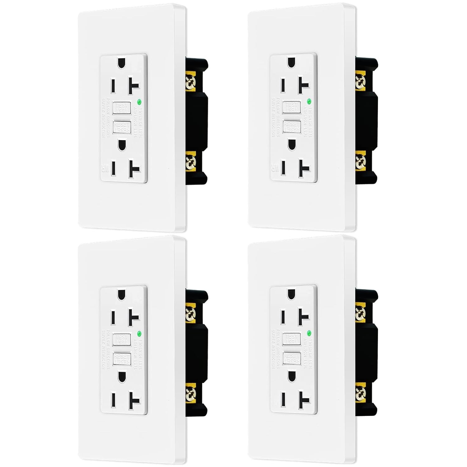 Nineleaf GFCI Outlets 20 Amp, Non-Tamper Resistant, Decor GFI ...