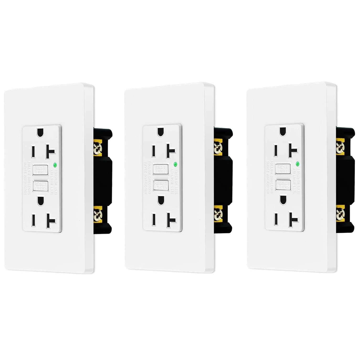 Nineleaf GFCI Outlets 20 Amp, Non-Tamper Resistant, Decor GFI ...