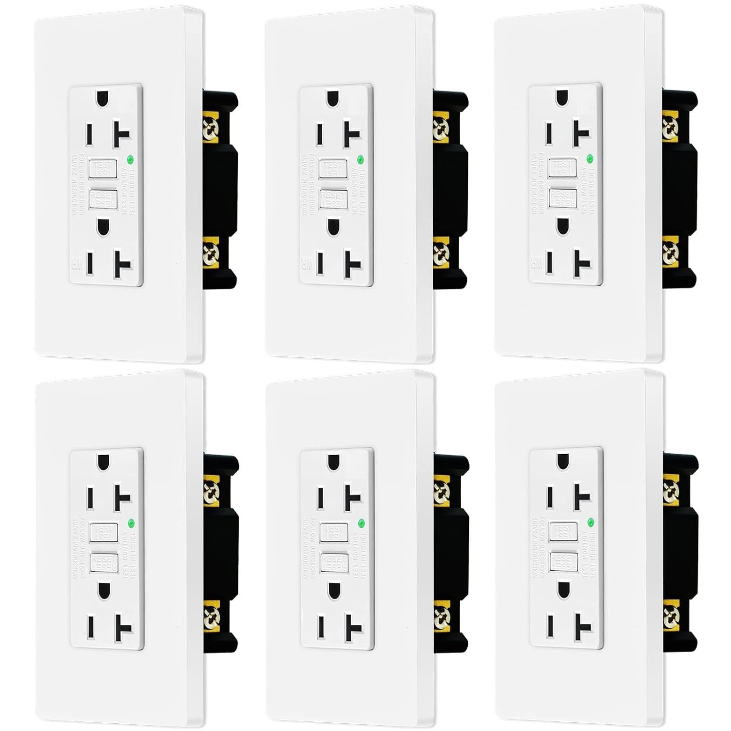 Nineleaf GFCI Outlets 20 Amp, Non-Tamper Resistant, Decor GFI ...