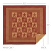 VHC Brands, Beckham, Cotton, 120Wx105L, Luxury King Quilt, Red ...