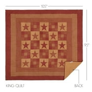 VHC Brands, Beckham, Cotton, 120Wx105L, Luxury King Quilt, Red ...