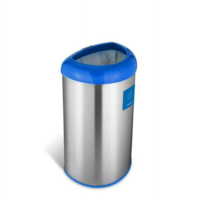 Ninestars 13.2 gal Semi-Round Open Top Trash Can, Blue - Walmart.com