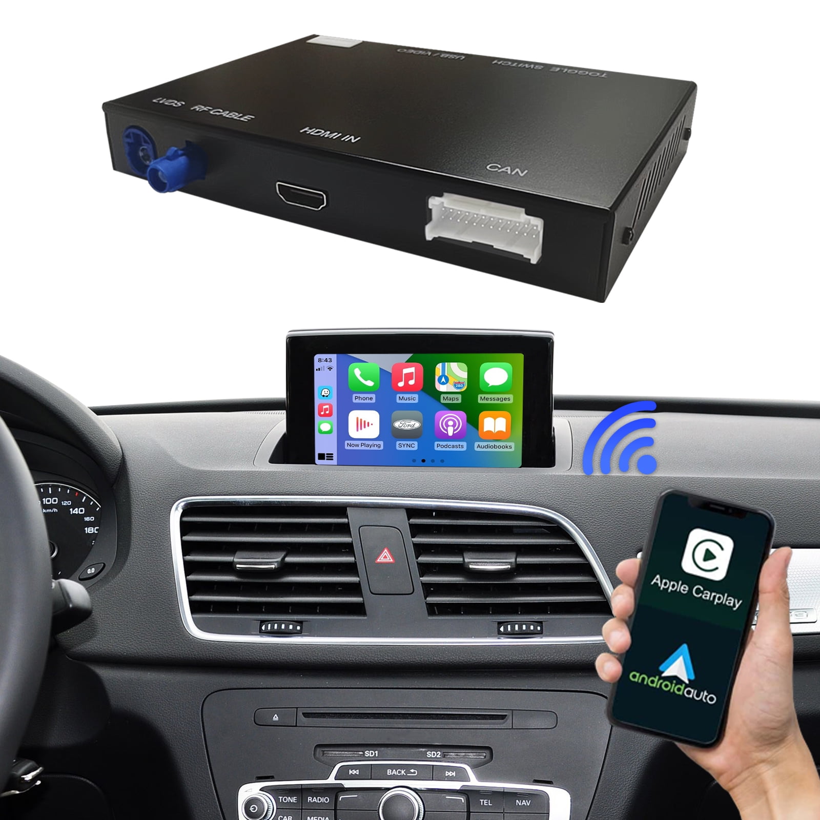 Ninetom Car Wireless Carplay for Audi Q3 2014-2018 Year with MMI 3G（Not ...