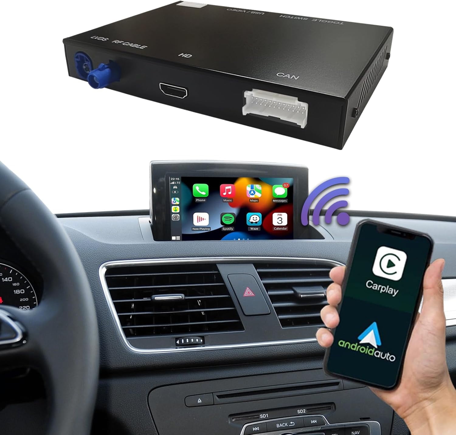 Ninetom Wireless Carplay Android Auto Decoder for Audi Q3 2014-2018 ...