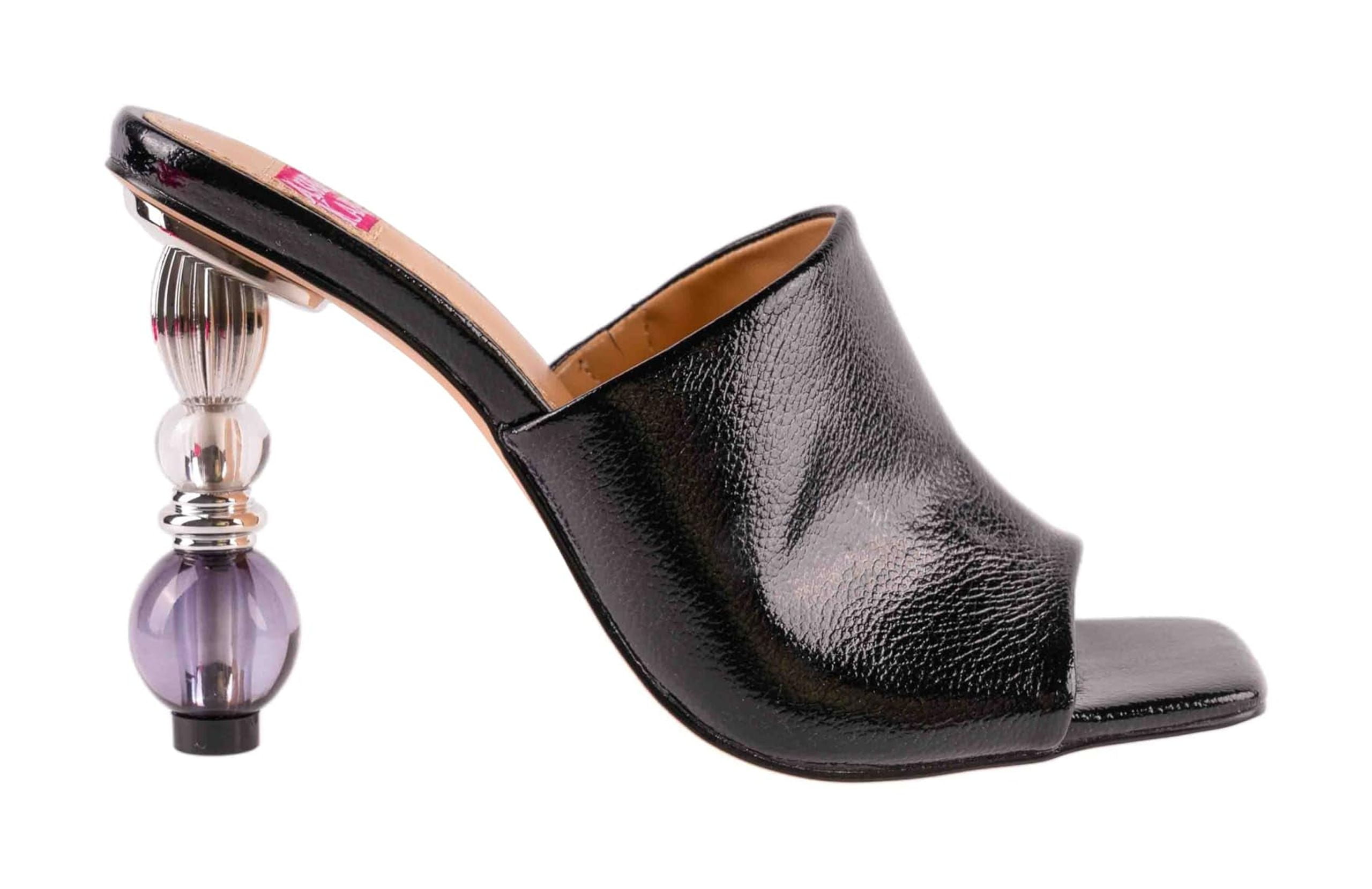 Ninety Union Ashley Kahen Fame Metallic Crystal Ball Heel Mule, Black ...