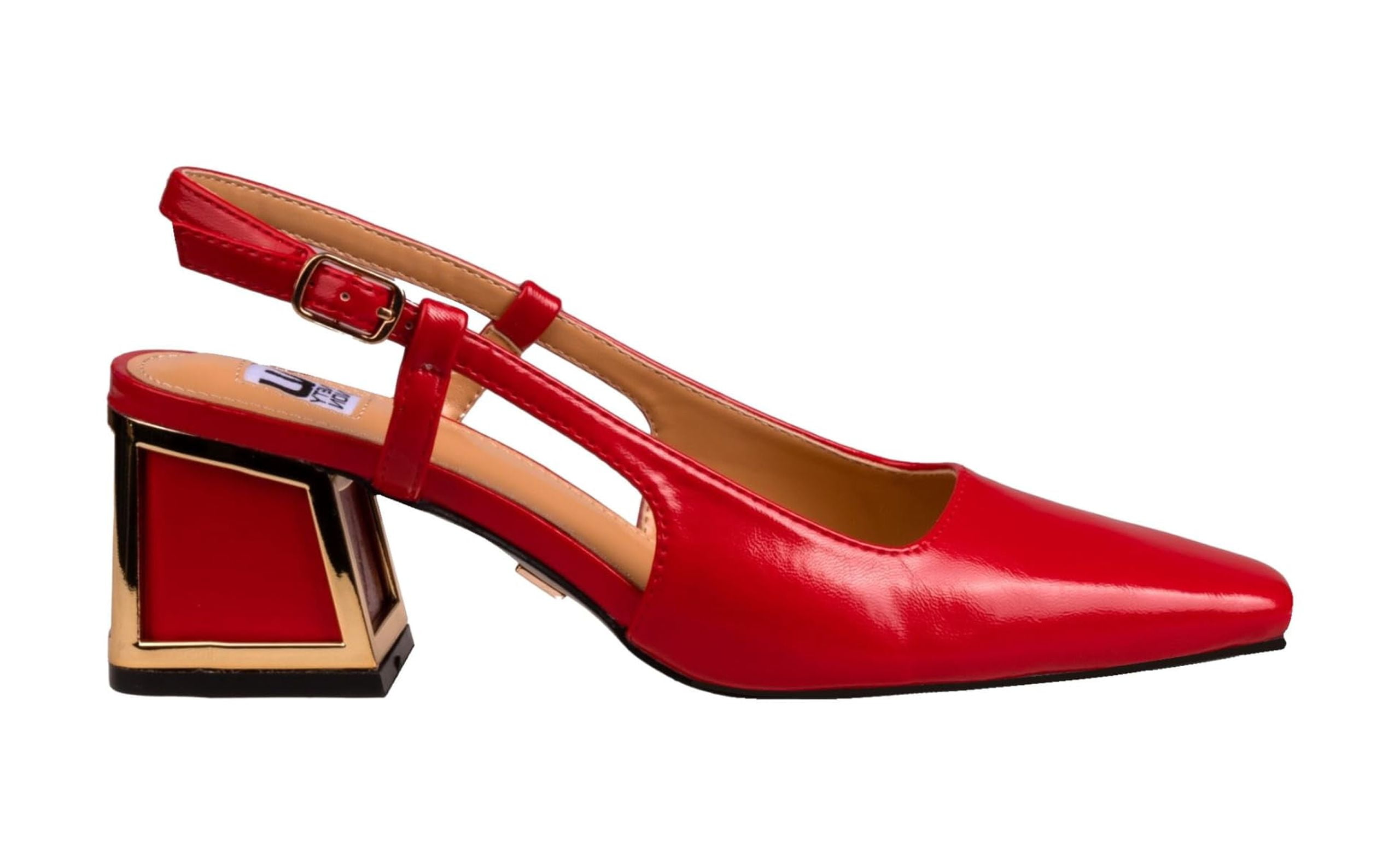 Ninety Union Blake Metallic Trim Block Heel Slingback, Red, 9 - Walmart.com