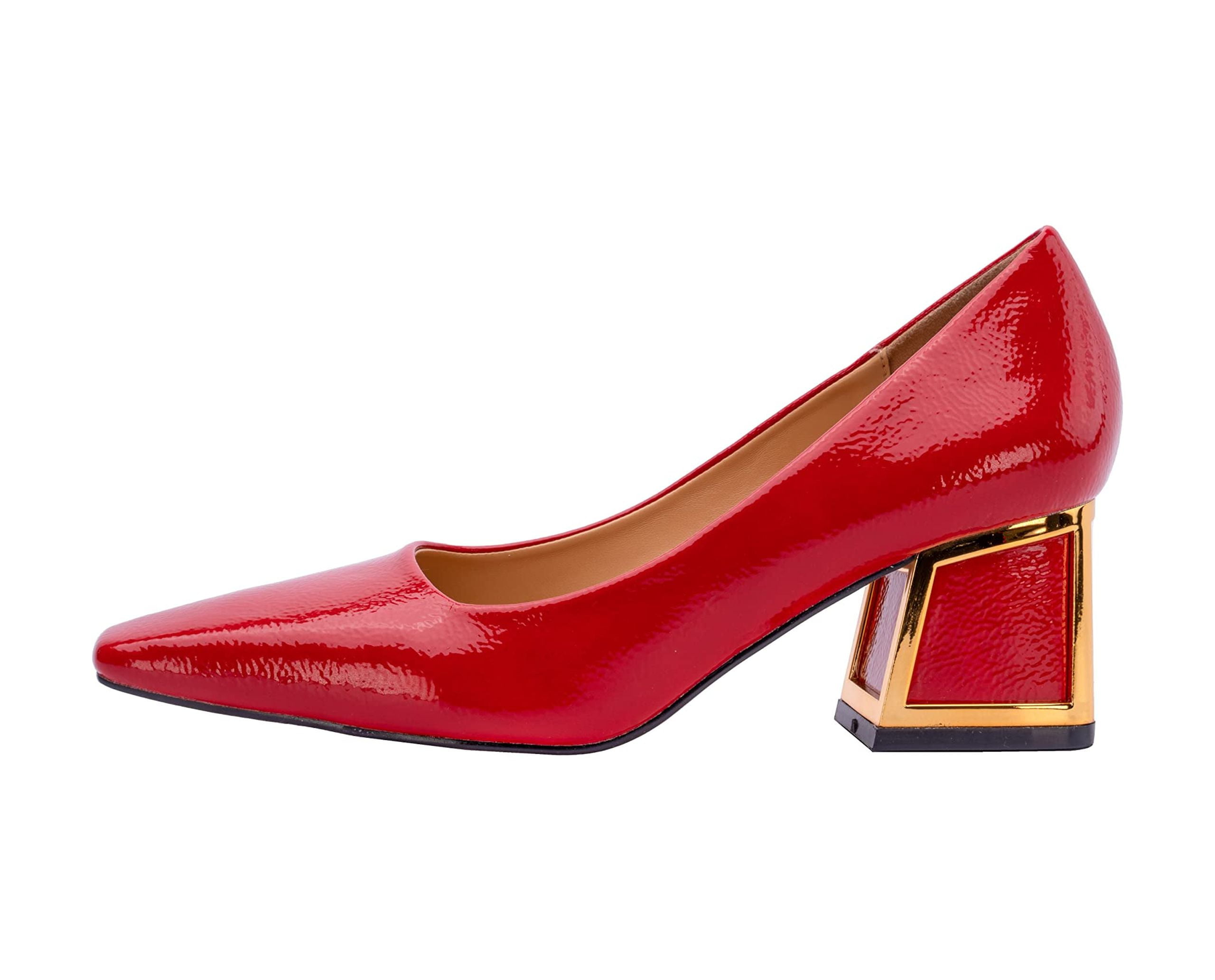 Ninety Union Blink Square Toe Pump On A Architectural 2.5 Inch Heel ...