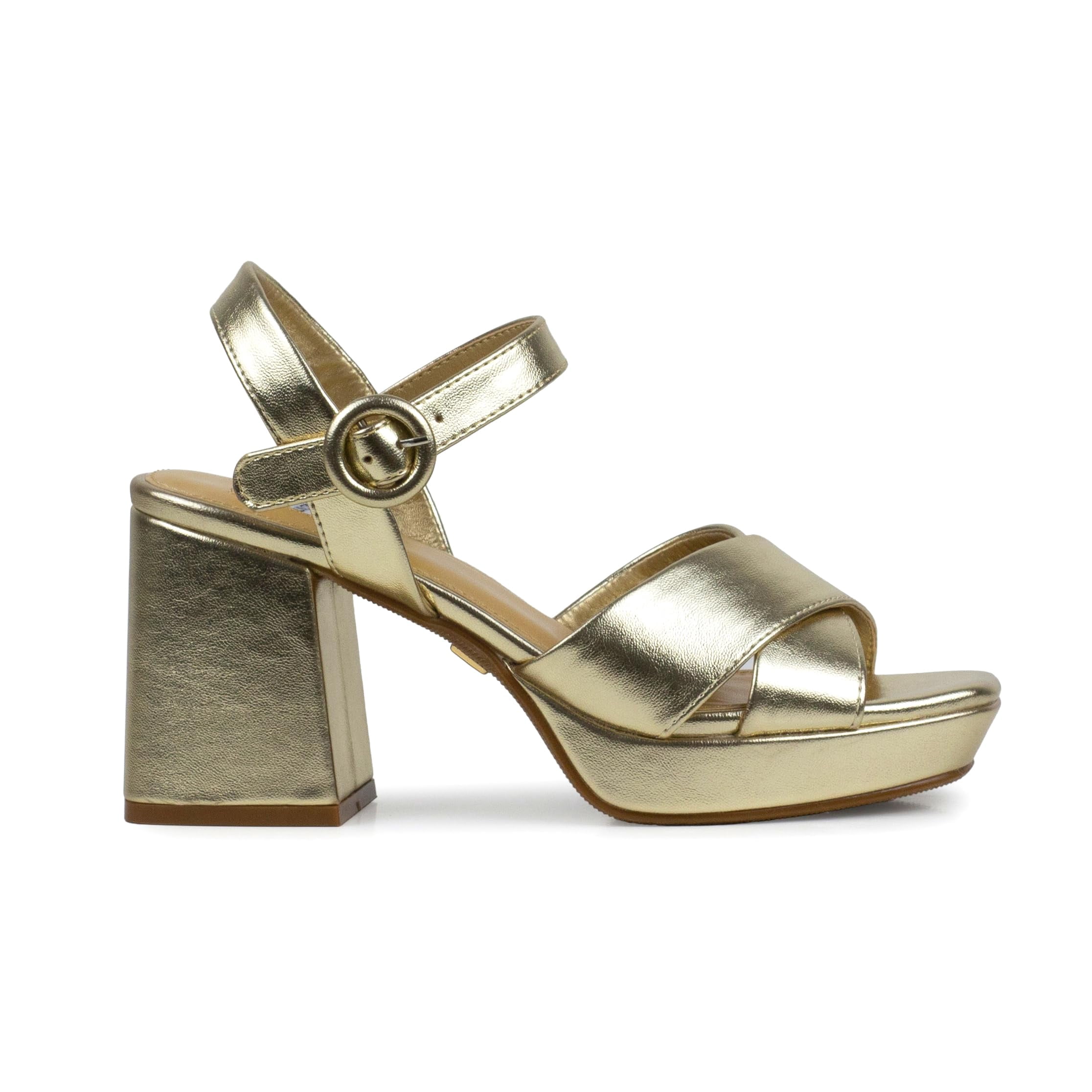 Ninety Union EMELY Platform Metallic Sandal, Gold, 6 - Walmart.com