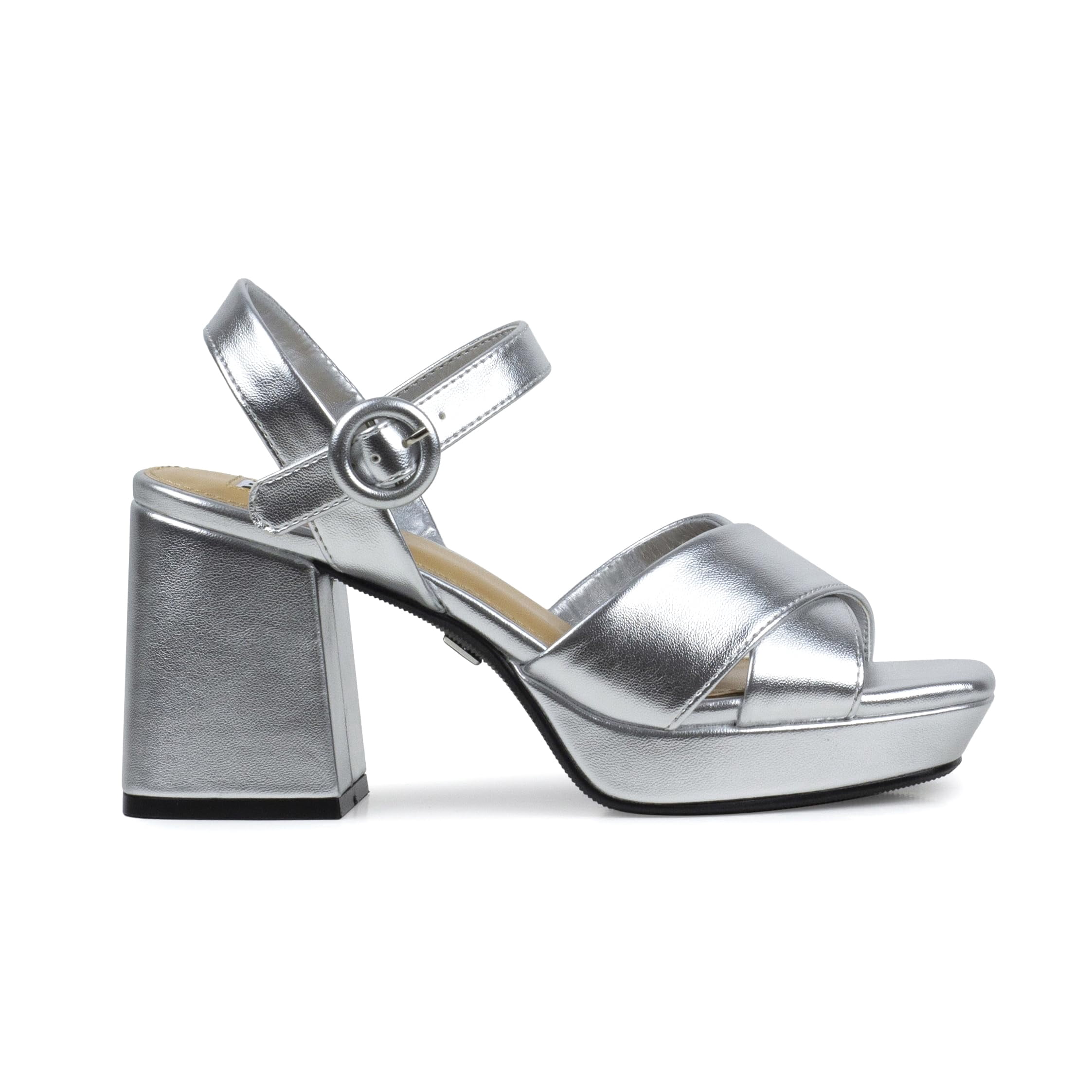 Ninety Union EMELY Platform Metallic Sandal, Silver, 9 - Walmart.com