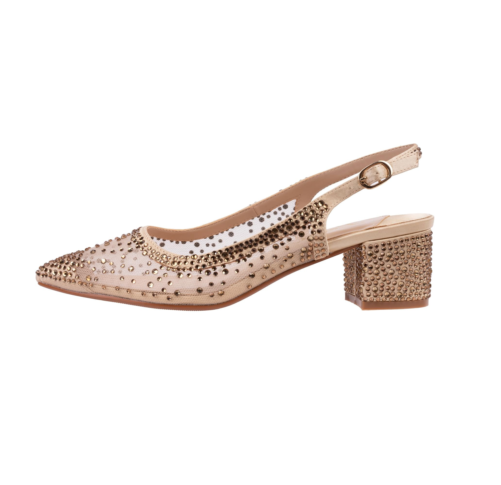 Ninety Union Lady Couture Demi Rhinestone Mesh Slingback, Gold, 8 ...