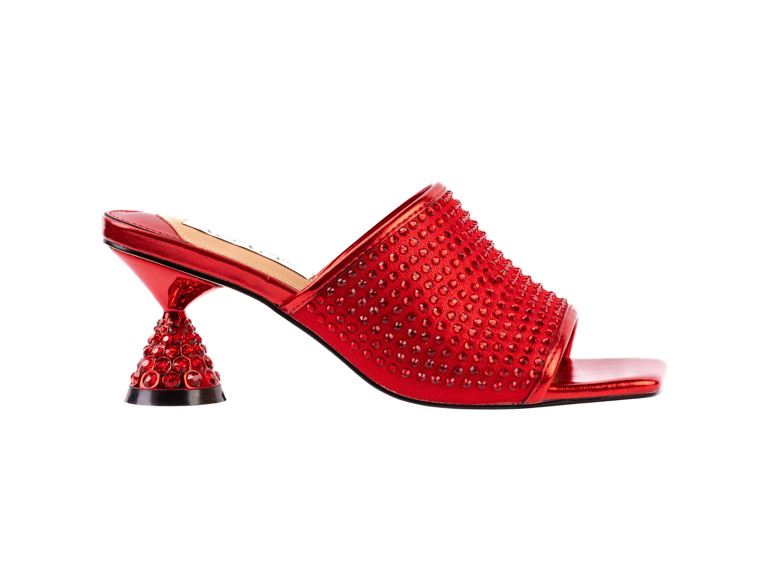 Ninety Union Lady Couture Fireball Jeweled Metallic Heel Slide, Red, 11 ...