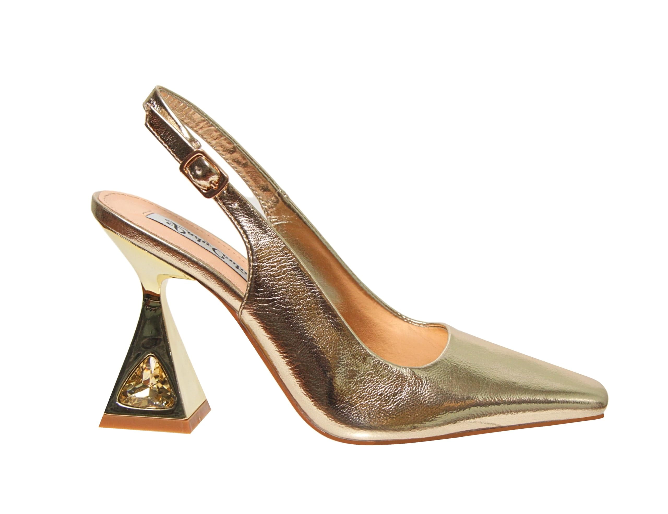 Ninety Union Lady Couture Mistic Jewel Metallic Heel Slingback, Gold, 5 ...