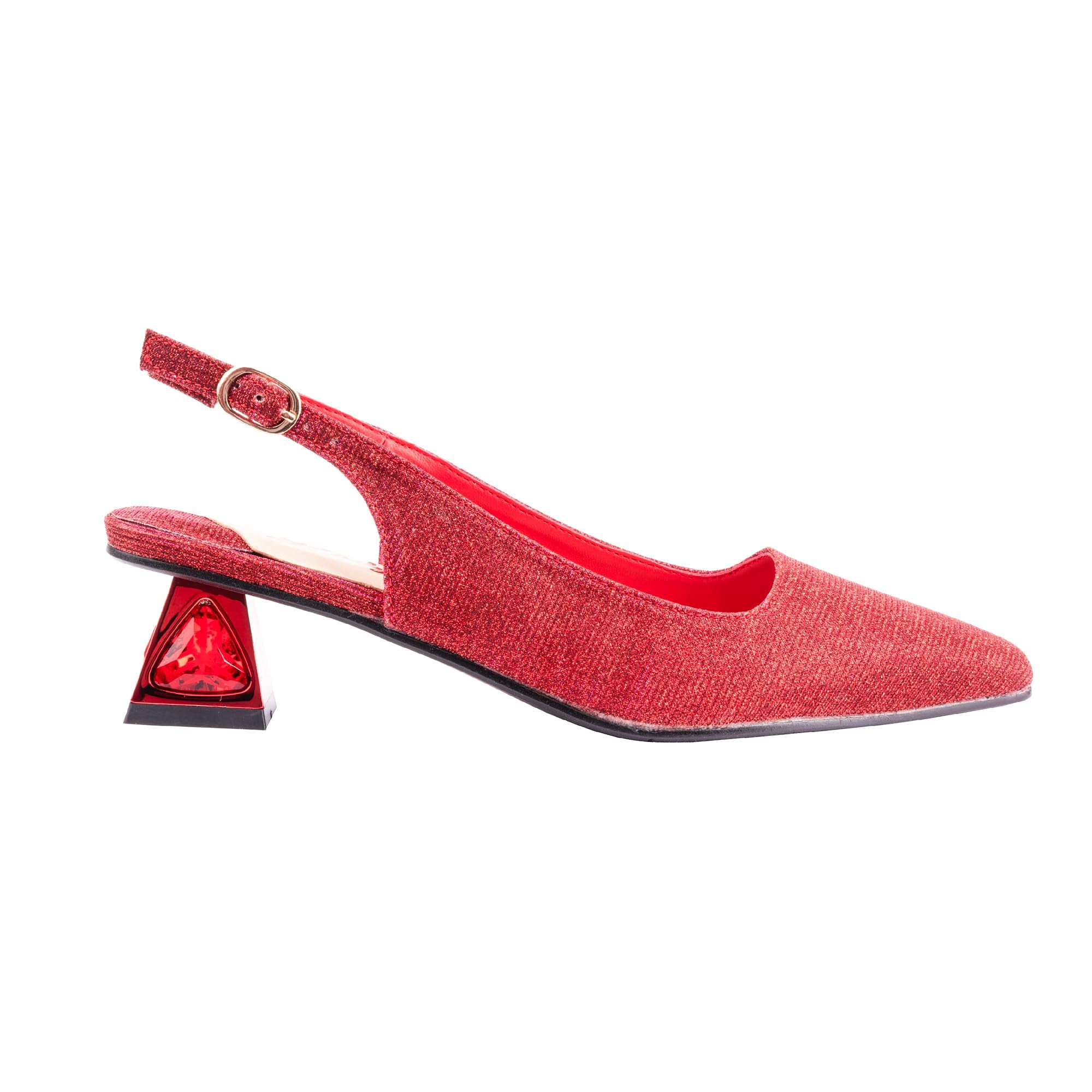 Ninety Union Lady Couture Ruby Glitter Metal Heel Slingback, Red, 12 ...