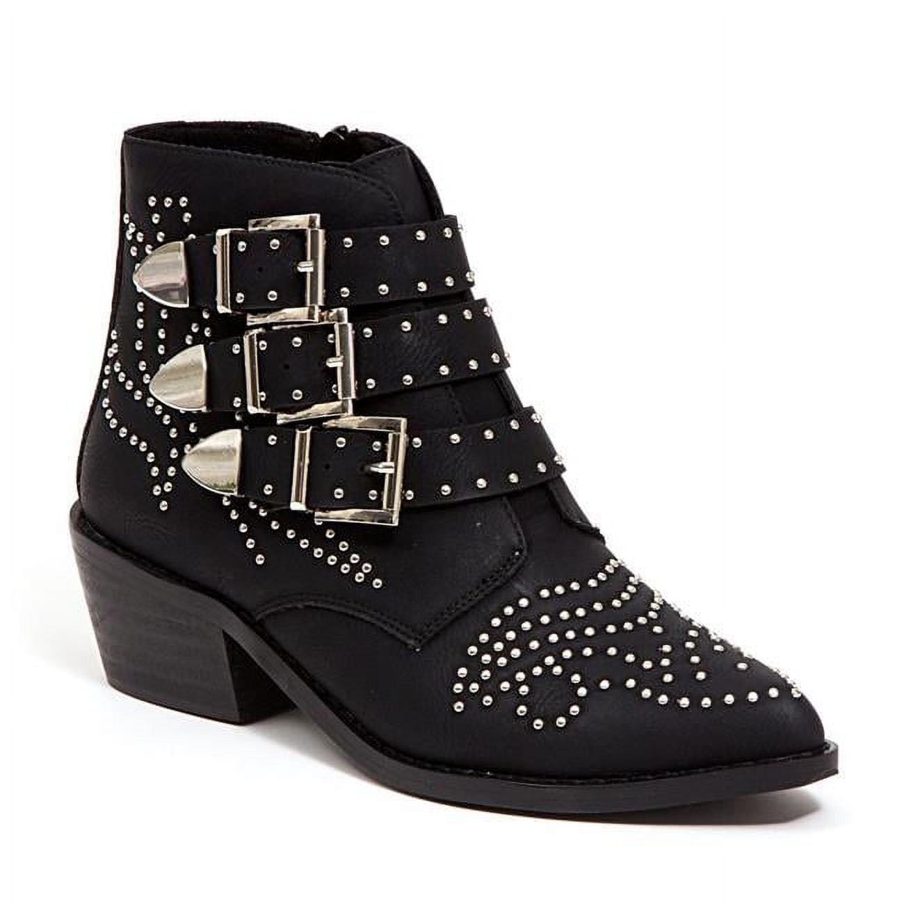 Ninety Union OUTDOOR-BLK-7 Ankle Bootie with Studs & Three Buckles ...