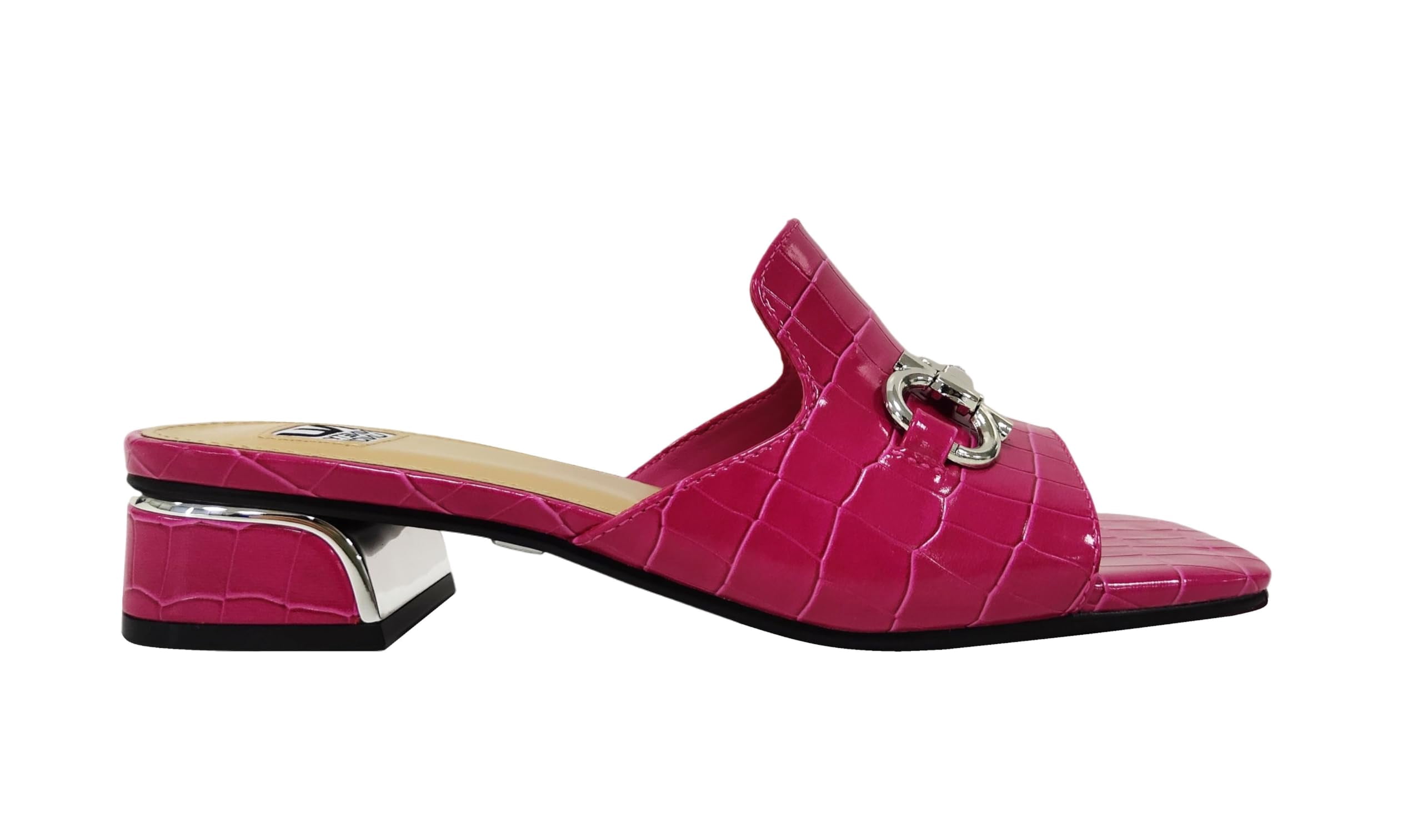 Ninety Union Open Toe Metal Trim Heel Slide, Fuchsia, 8 - Walmart.com