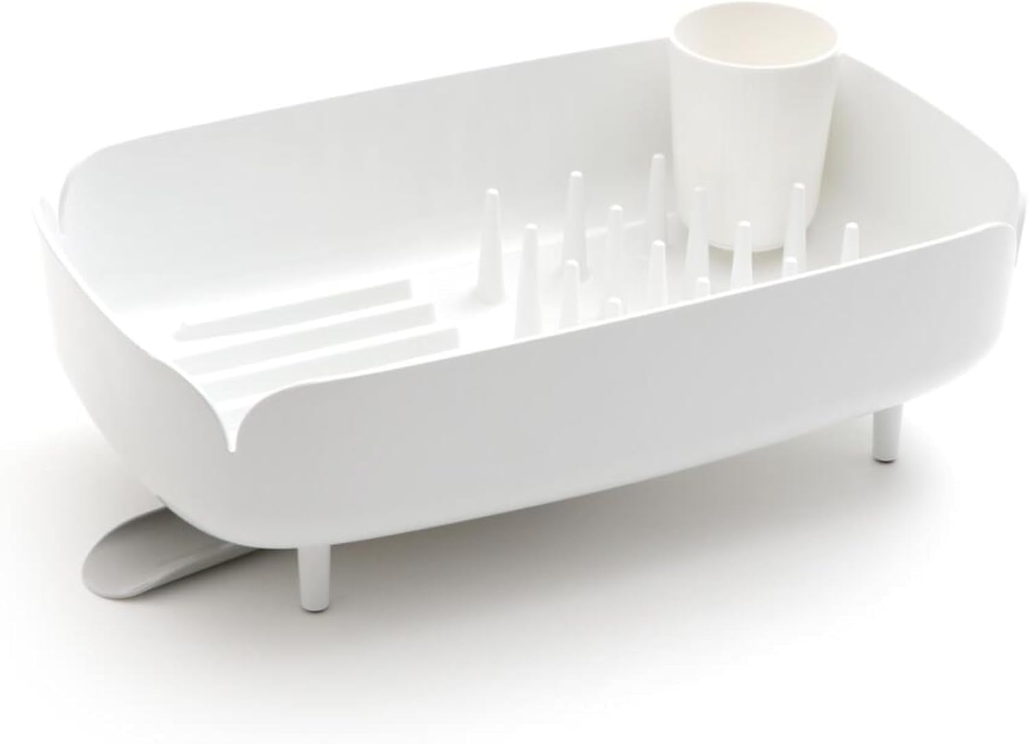 Nineware Sleek Dish Drying Rack with Spoon Holder, Compact Dish Drainer ...