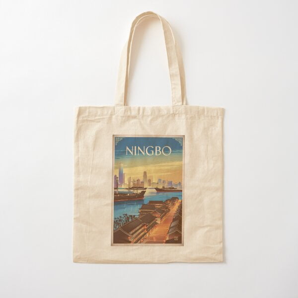 Ningbo Vintage Travel Poster Cotton Tote Bag Canvas Tote Bag, Family ...