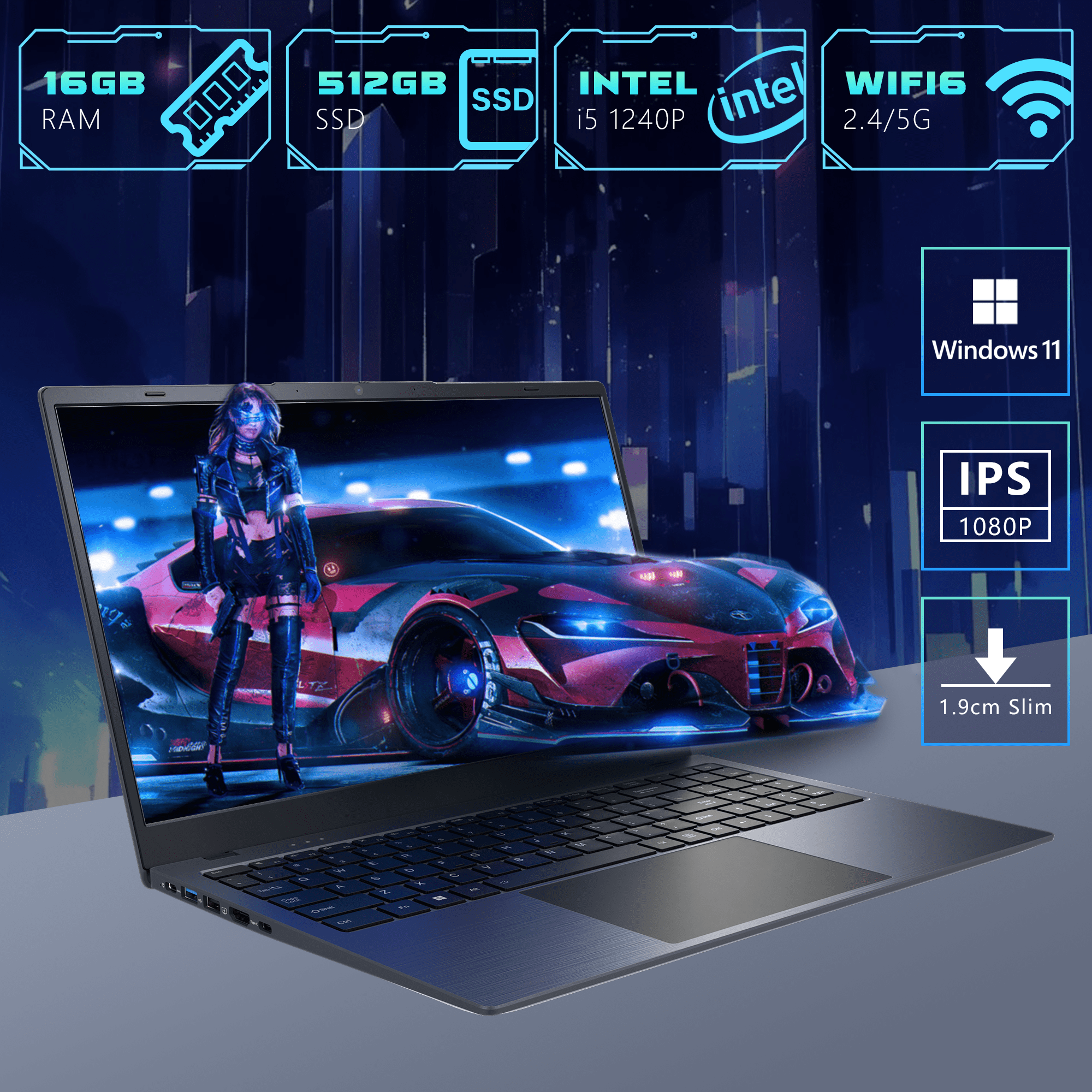 Ningmei HustleForge NL500 15.6 inch Windows Laptop Intel Core i5 1240P ...