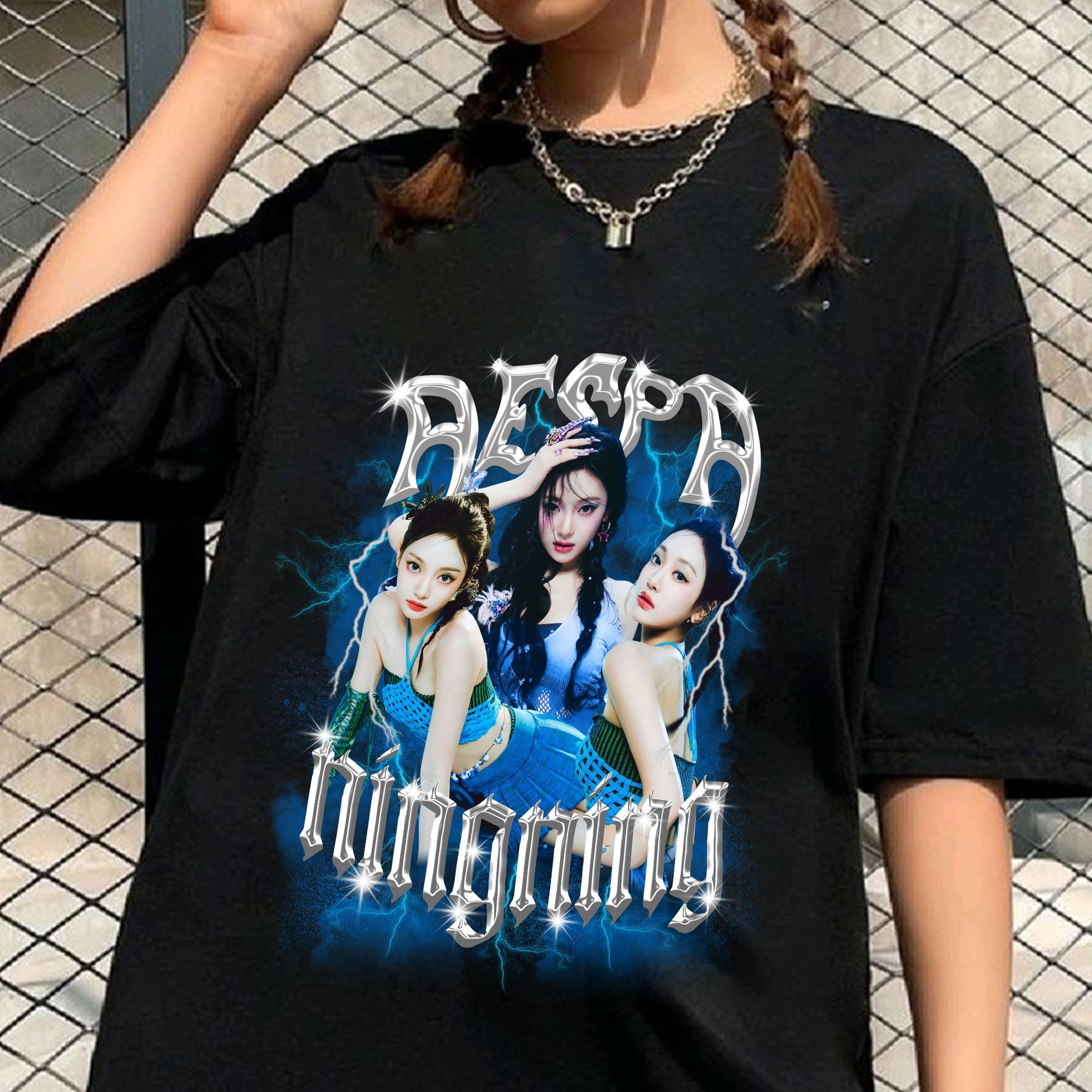 Ningning Aespa Vintage Retro Bootleg Shirt, Aespa Y2k Style Graphic Tee ...