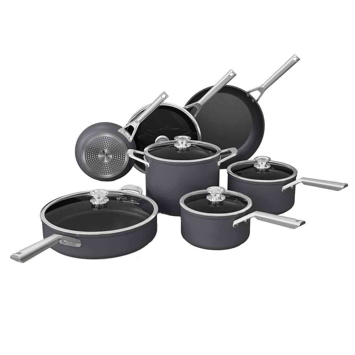 Ninja Neverstick Premium Hard-Anodized 12-Piece Non-Stick Pan Cookware ...