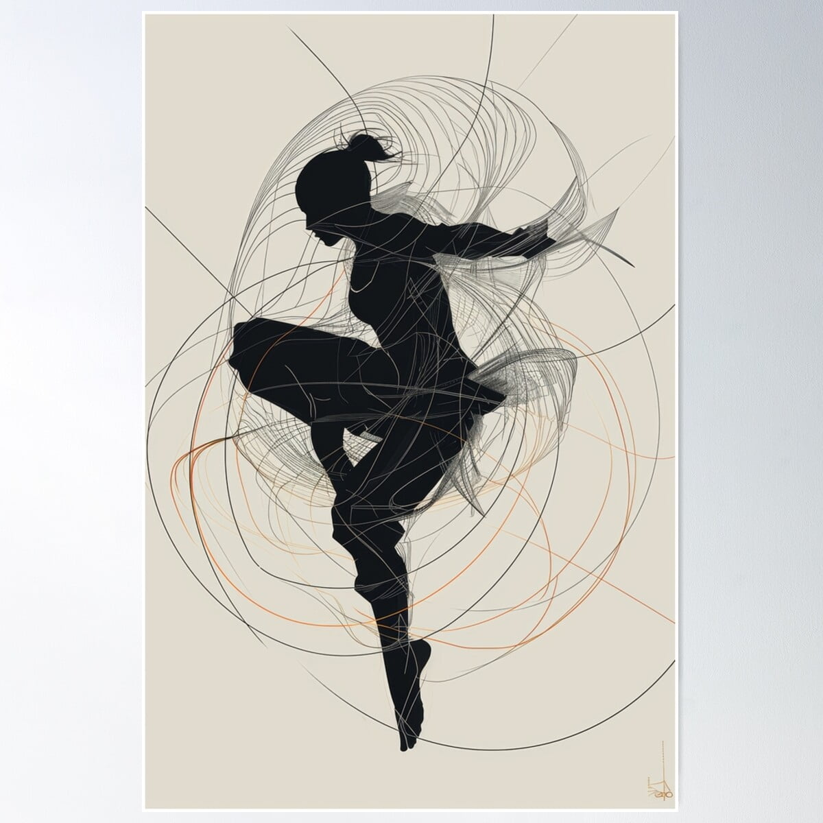 Ninja: Abstract Warrior Elegance Poster Wall Art, Modern Wall Decor For ...