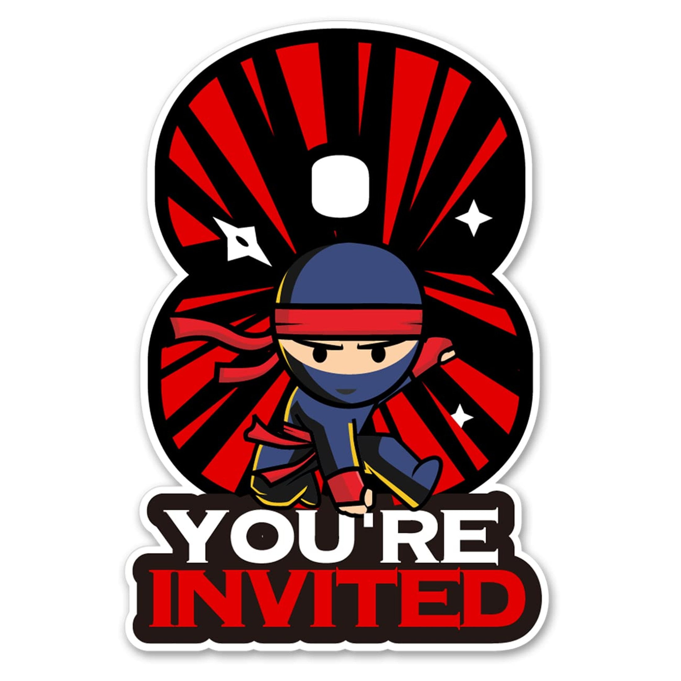 Ninja Adventure 8th Birthday Party Invitations - 20 Double-Sided Fill ...