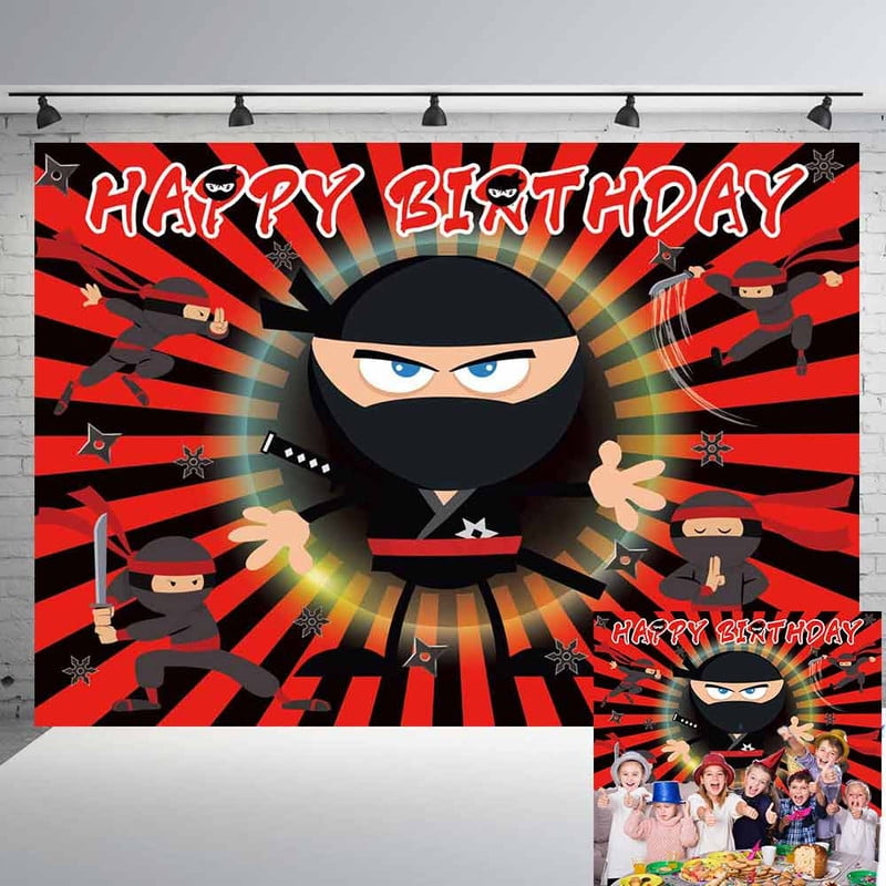 Ninja Backdrop Banner Party Supplies Post Birthday Decorations ...