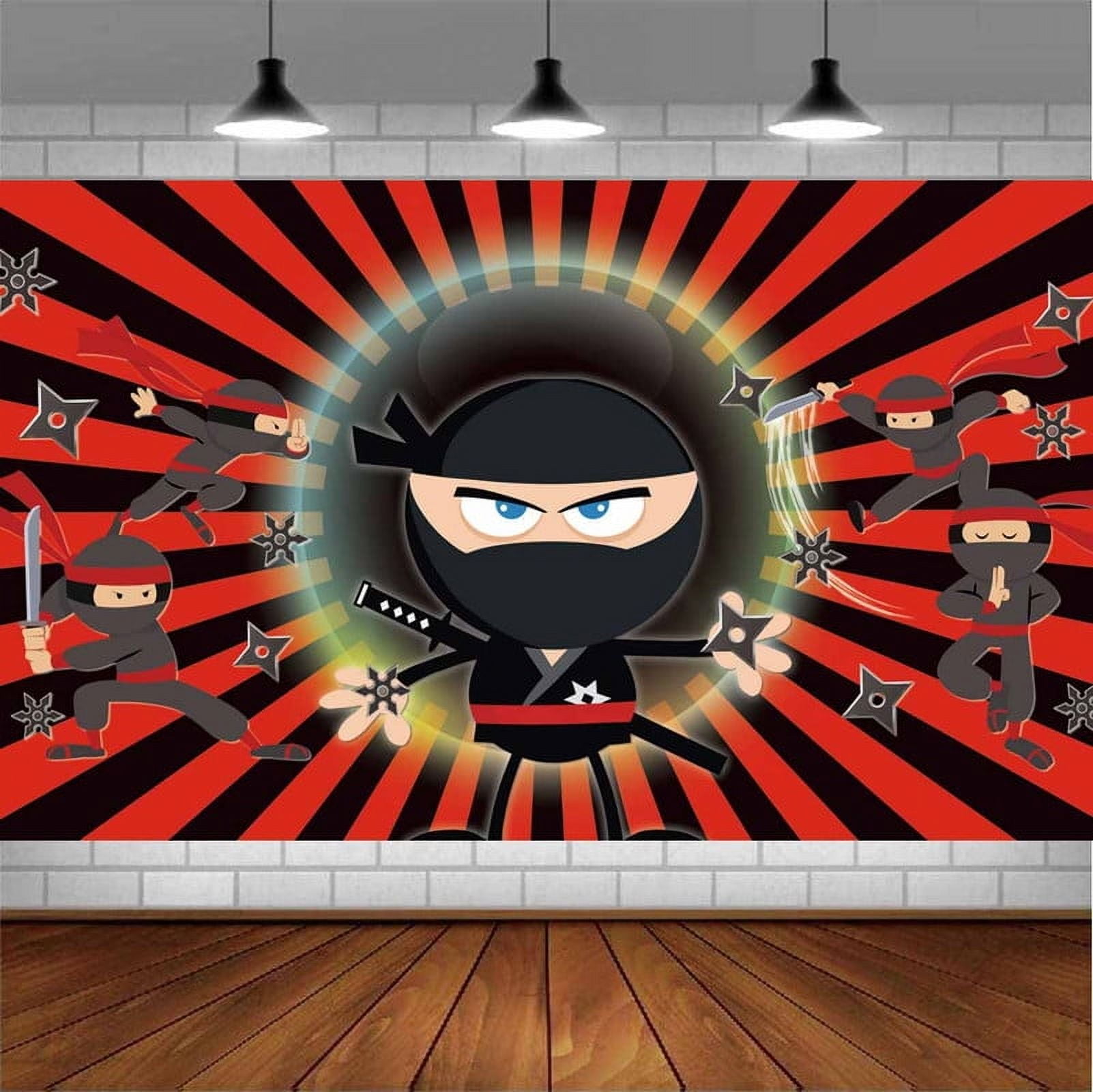 Ninja Backdrop Banner Party Supplies Post Birthday Decorations ...