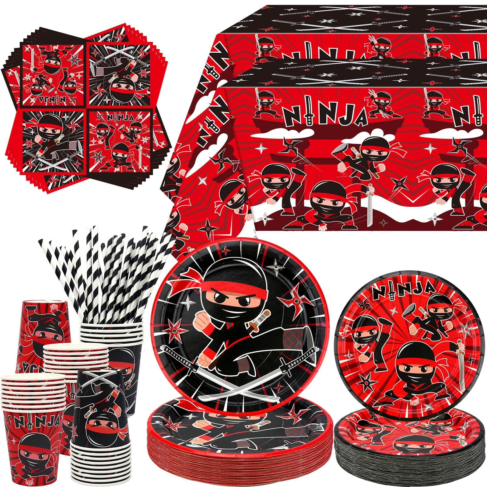 Ninja Birthday Party Decoration - Ninja Warrior Party Supplies Include ...