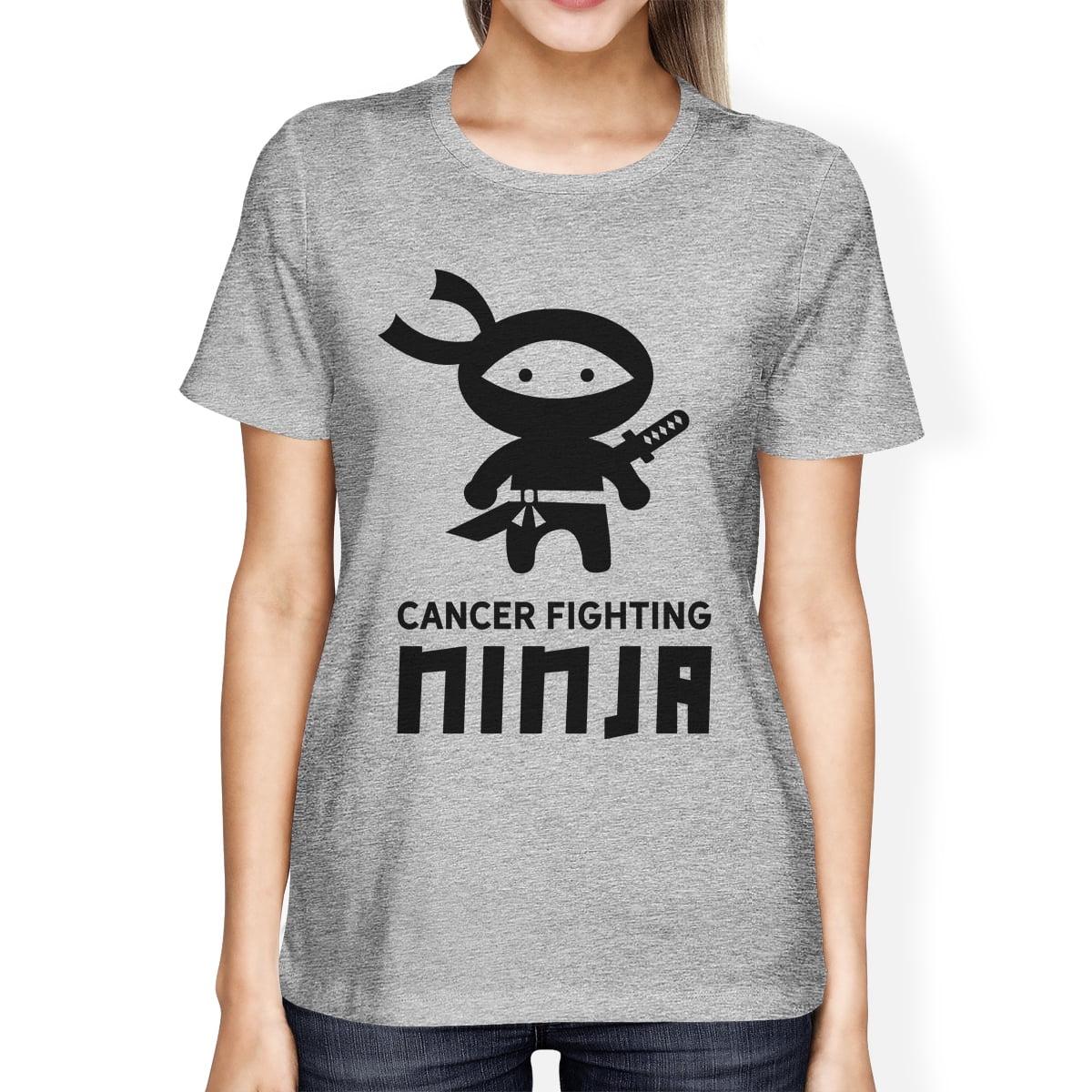 Ninja Cancer Fighting Support T-Shirt For Womens Breast Cancer Gift ...