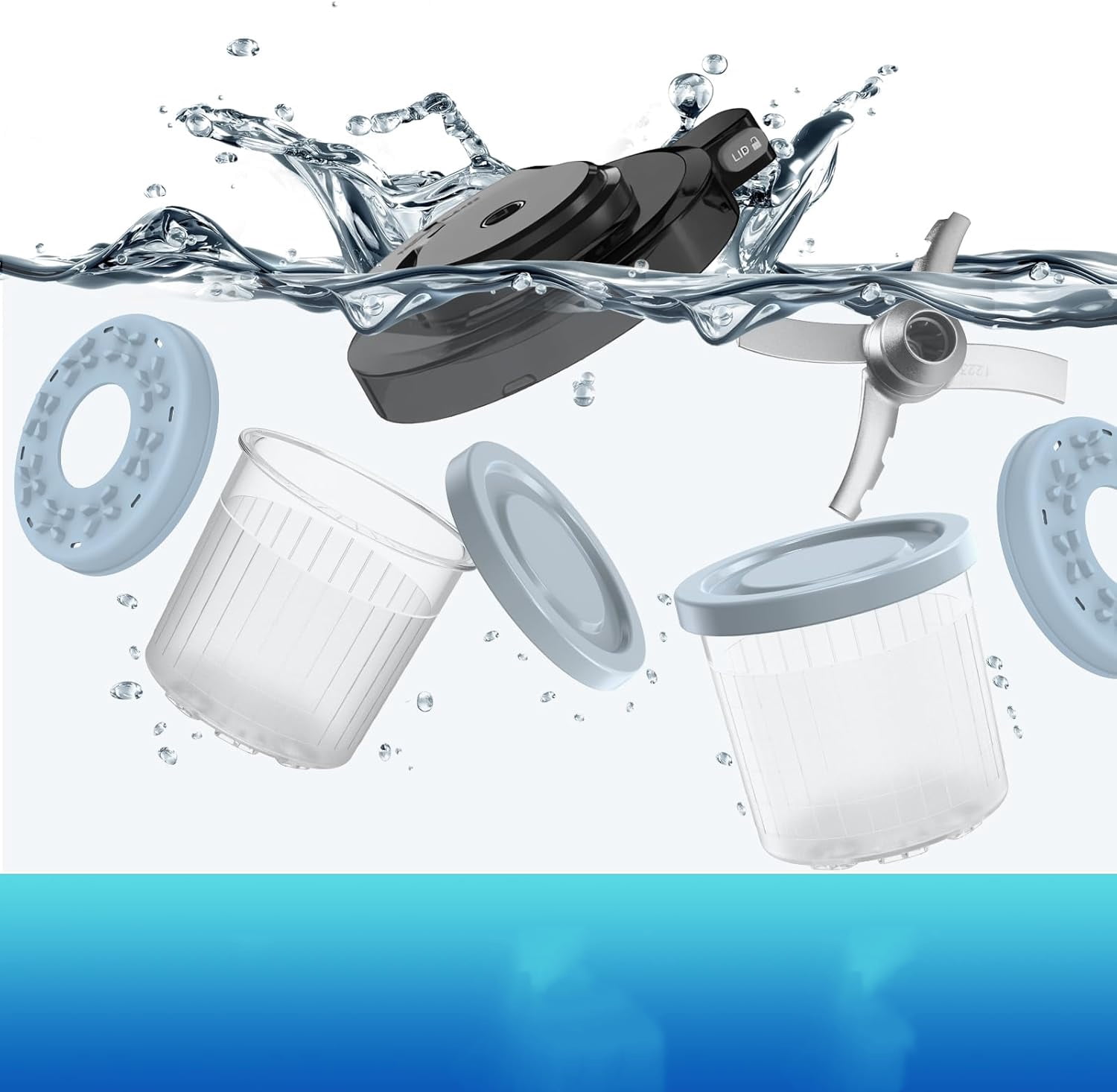 Ninja Creami Pints and Lids-4 Pack, Container Compatible with NC299AMZ ...