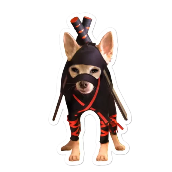 Ninja Dog Chihuahua Sticker Phone Decal Water Bottle Stickers Car ...