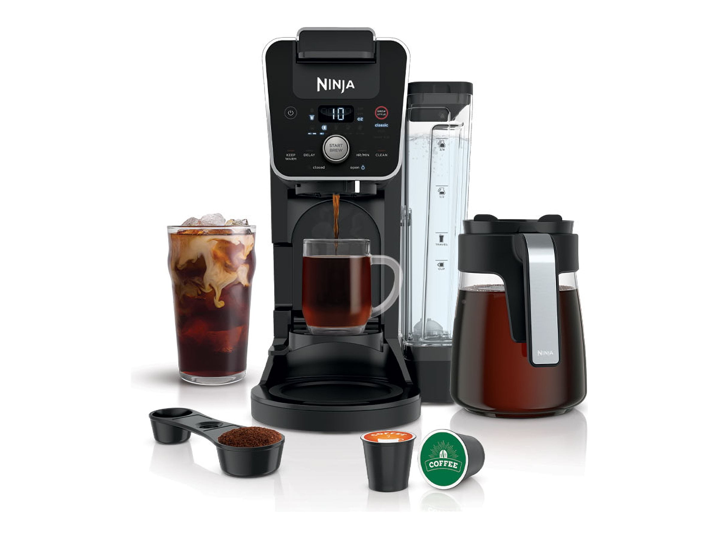 Ninja DualBrew CFP201 - Coffee maker with hot water system - Walmart.com