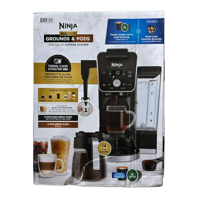 Ninja Dual Brew Coffee Maker - Hot Duo Cup Specialty System w/ Frother ...