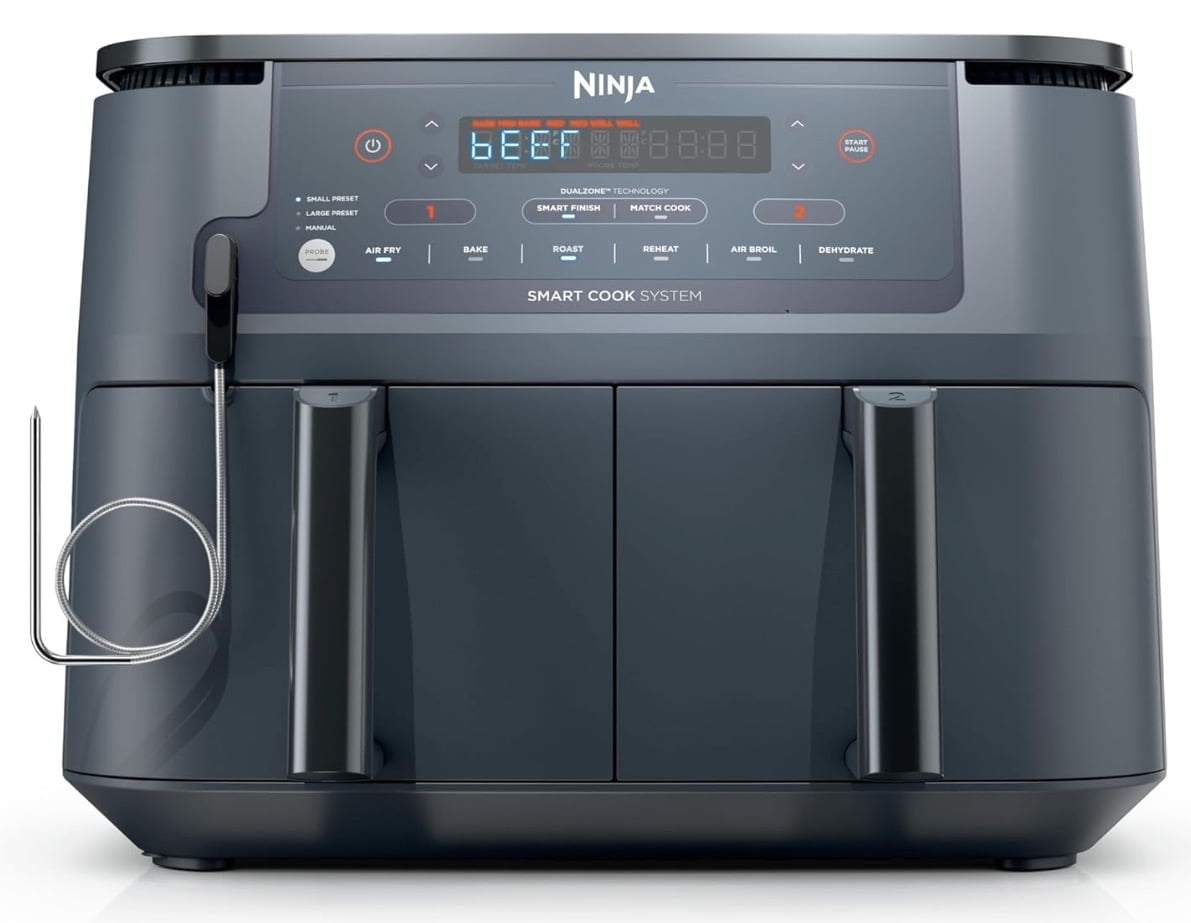 Ninja DualZone 10‑Qt Air Fryer with Smart Thermometer – 10-in-1 Cooking ...