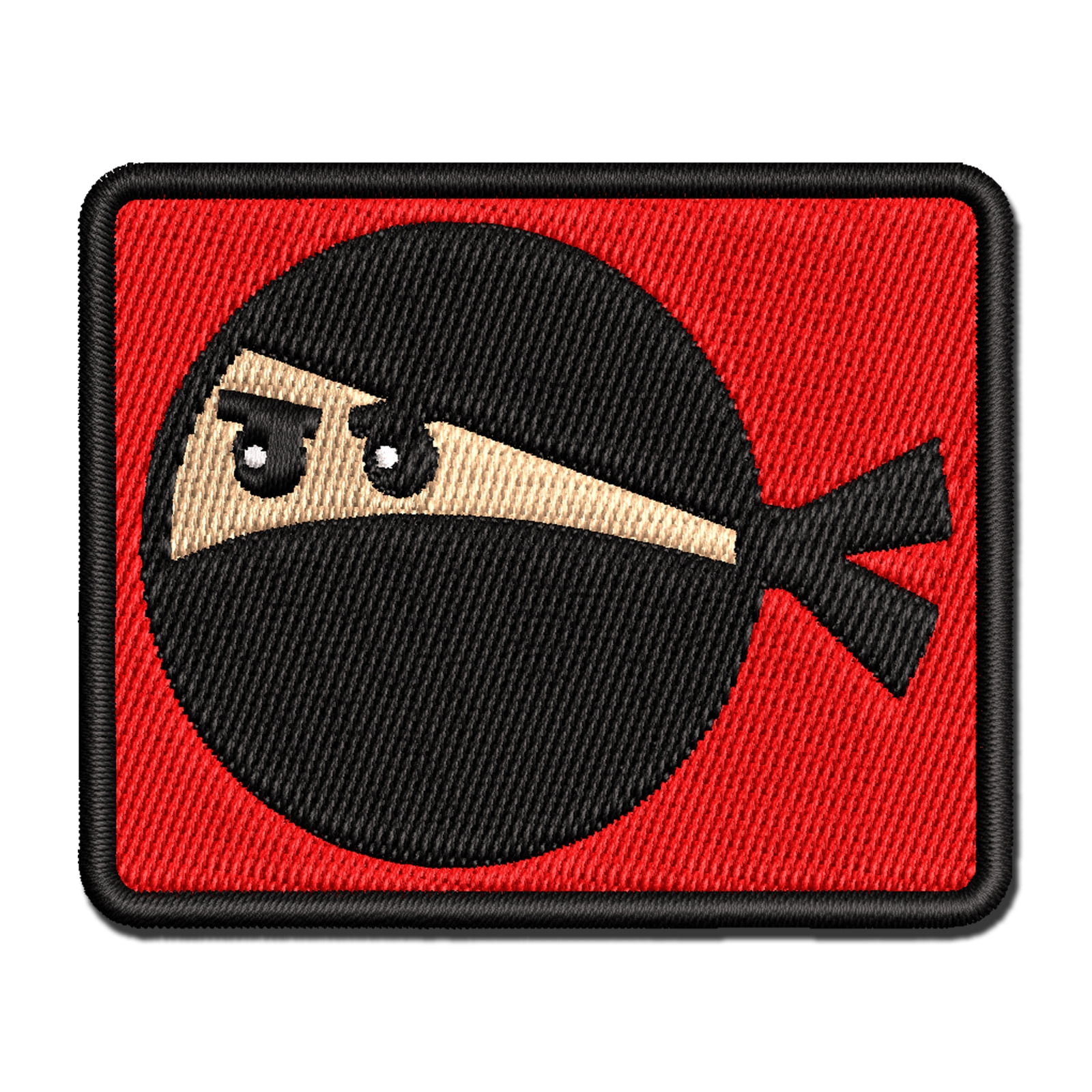 Ninja Face Funny Applique Multi-Color Embroidered Hook & Loop Patch - 2 ...