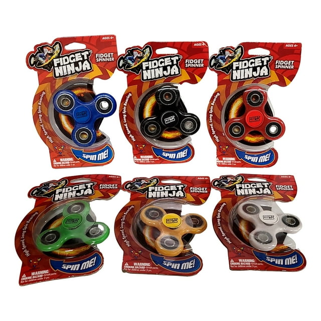 Ninja Fidget Spinner Bundle 6 Pack Assorted Colors with Grips Sensory ...